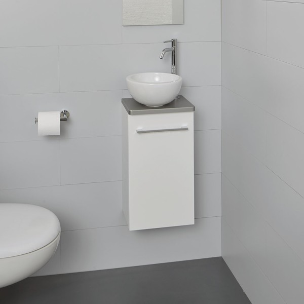 Petit meuble lave main WC avec vasque ronde - Uno
